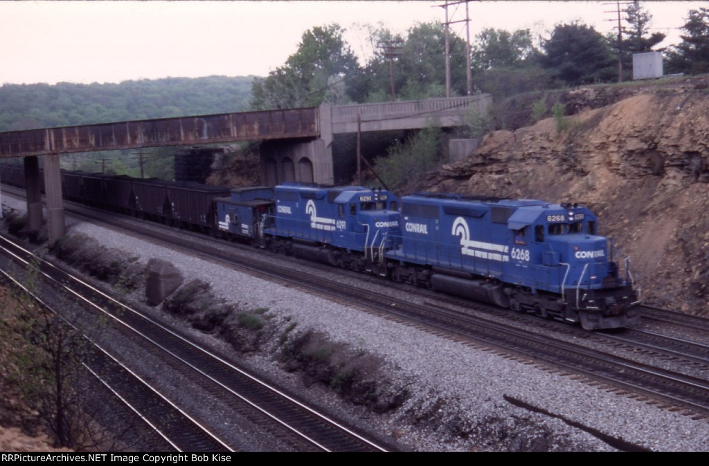 CR 6268 west with 6291 & caboose helping mineral train downhill